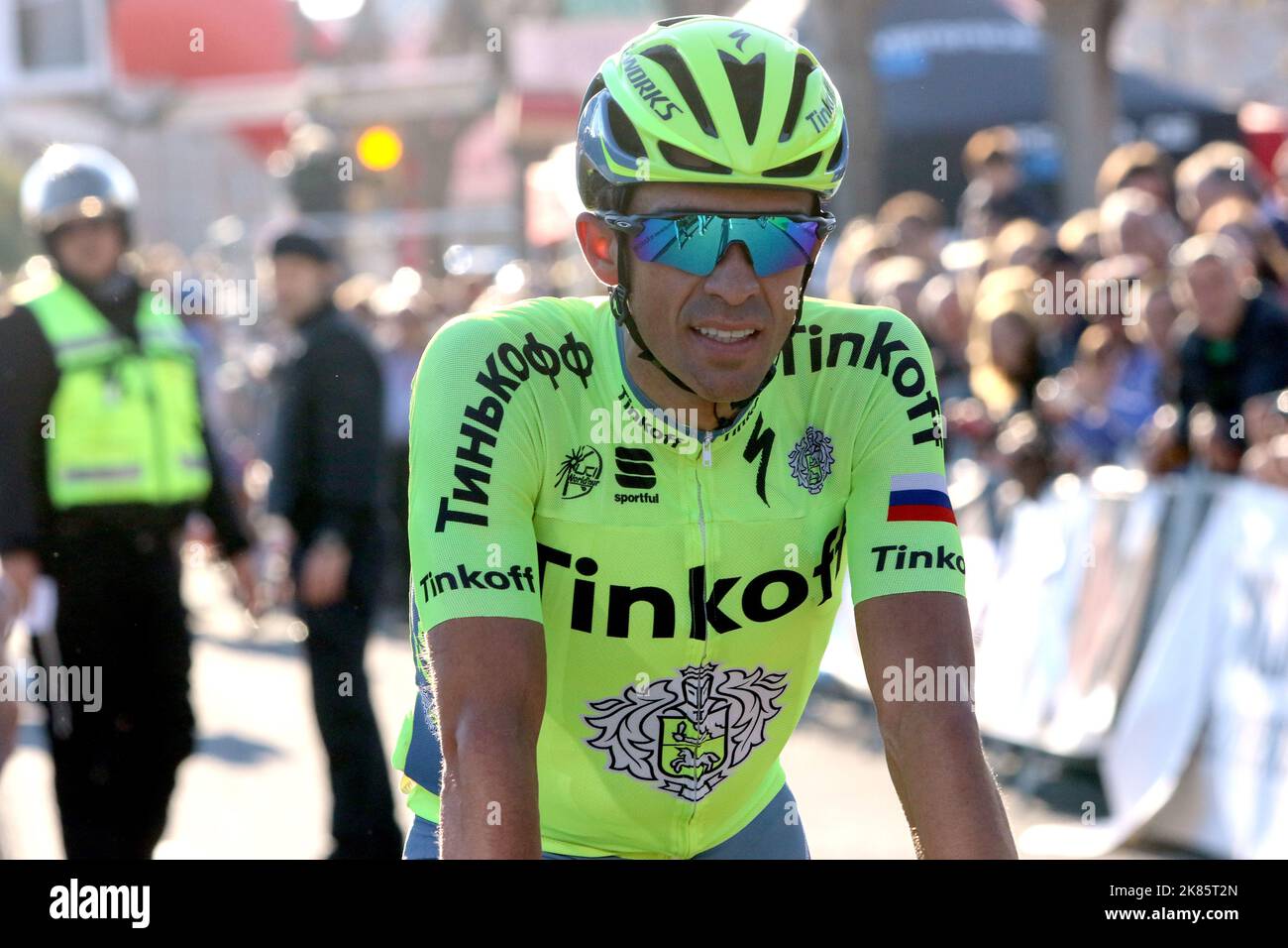 Alberto Contador of Tinkoff moments after the finish Stock Photo - Alamy