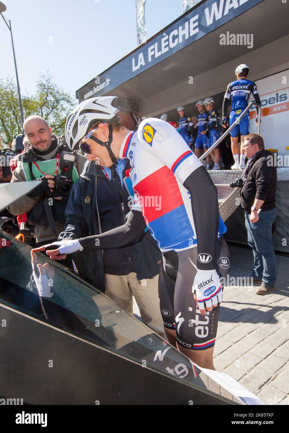 Petr Vakoc, (Czech national road race champion, Ettix Quick Step) signs ...