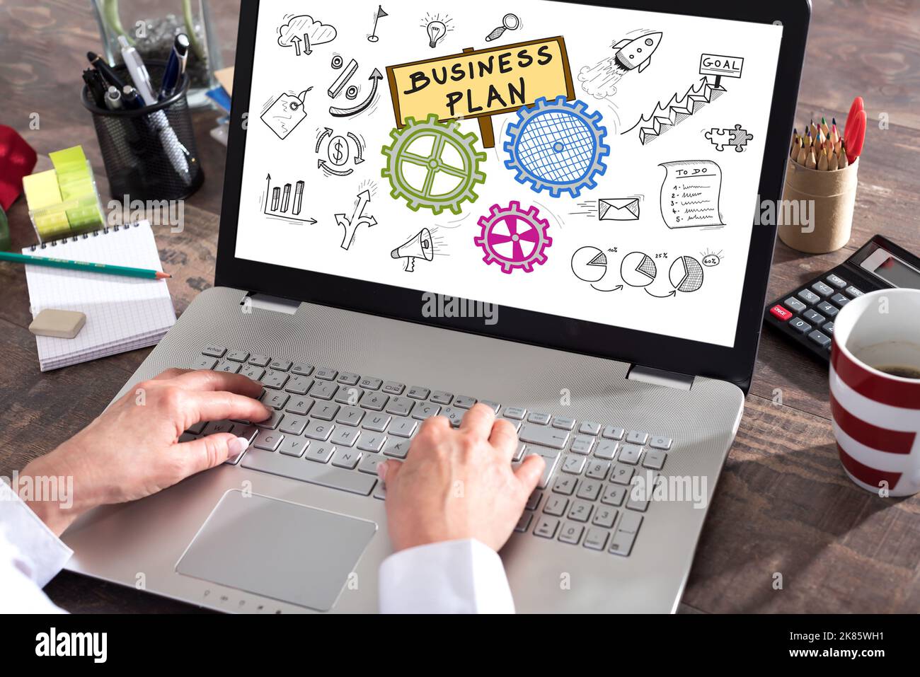 Business plan concept shown on a laptop screen Stock Photo - Alamy
