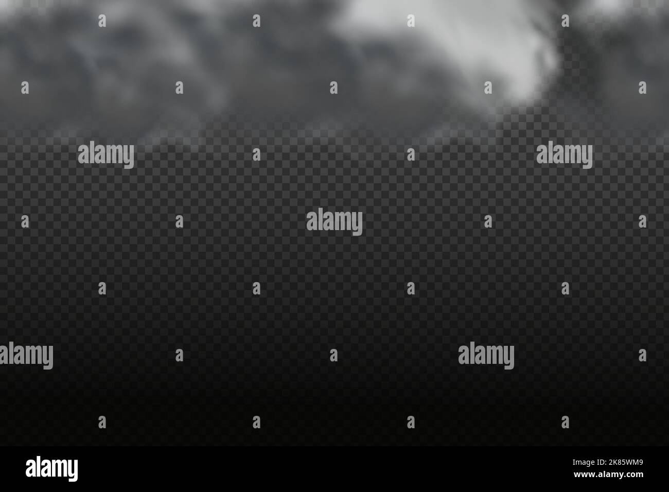 White vector cloudiness ,fog or smoke on dark checkered background ...