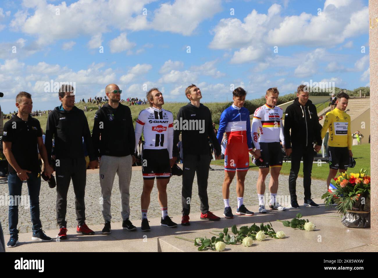 Riders post race give tribute at monument for peace - including Mark ...