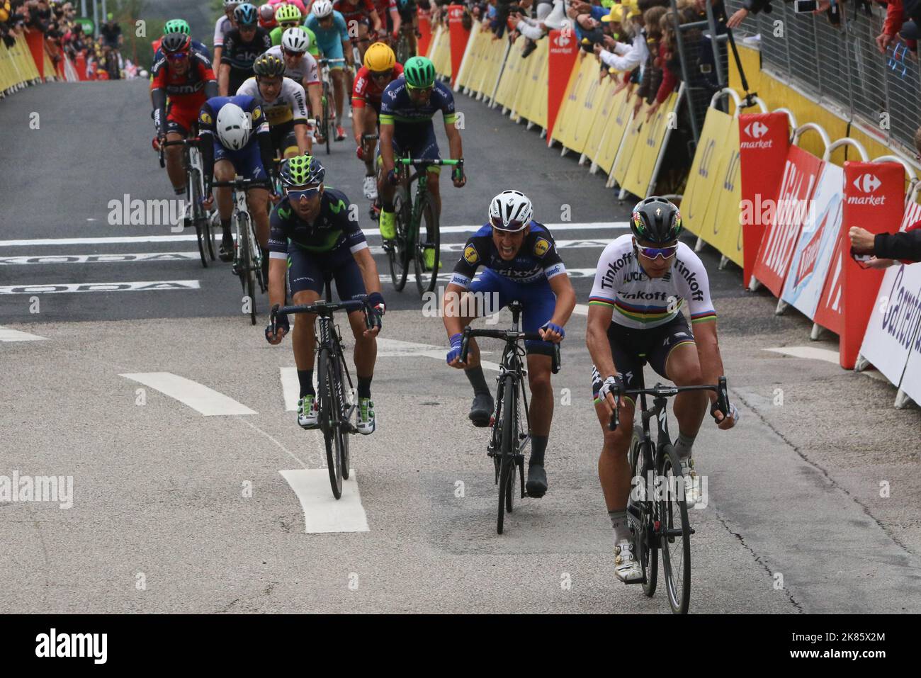 Peter Sagan team Tinkoff, wins the stage in a sprint finish in front of ...