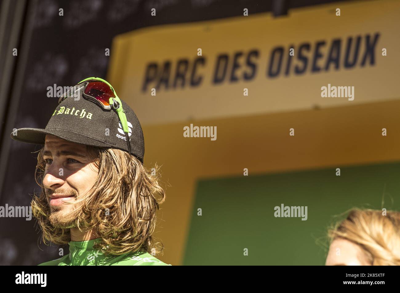 Peter Sagan (Tinkoff) on the podium Stock Photo - Alamy