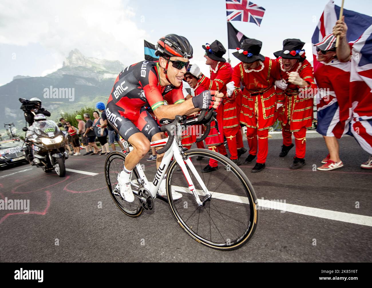 Australia's Richie Porte Team BMC climbs the Cote de Domancy in the ...