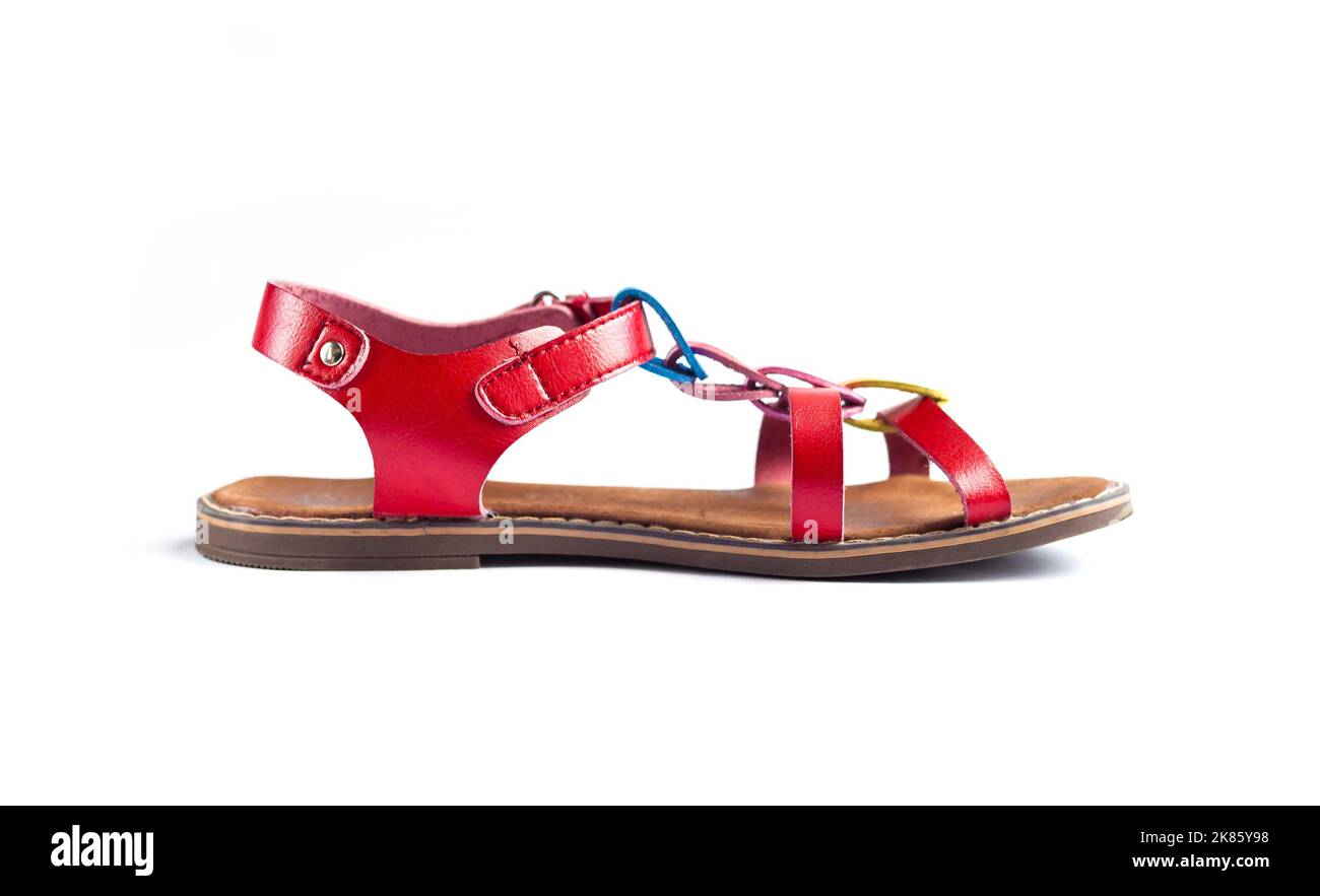 Colorful female sandal isolated on white background Stock Photo - Alamy