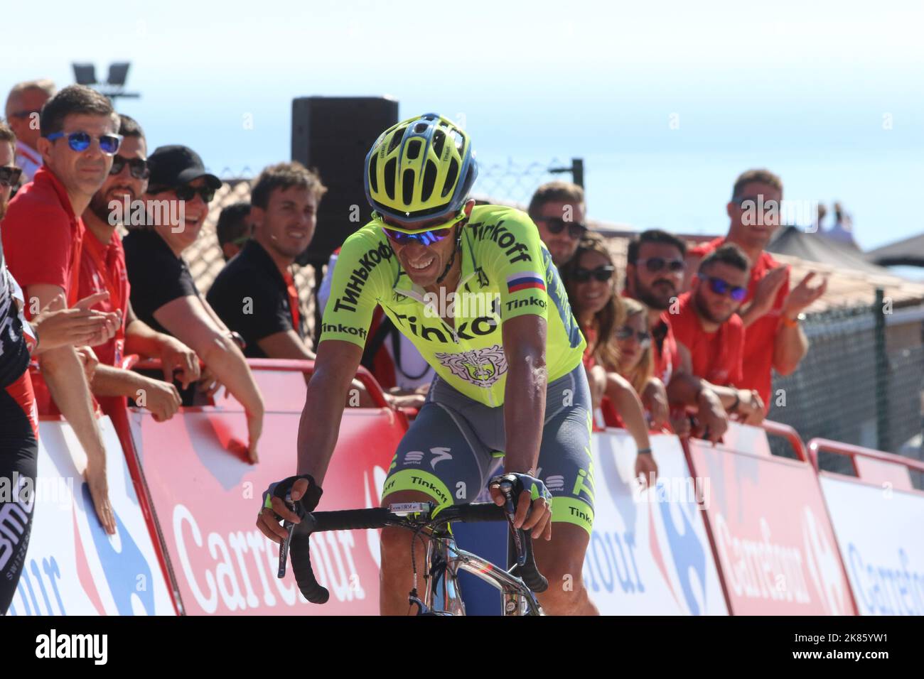 Alberto Contador Tinkoff team 9th position. Stage 3 - Marin - Mirador ...