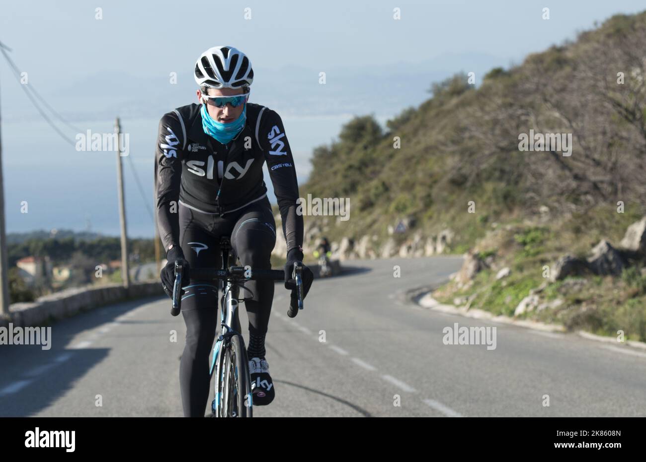 Netherlands' Wouter Poels climbing the Col D'Eze and the Col de la ...