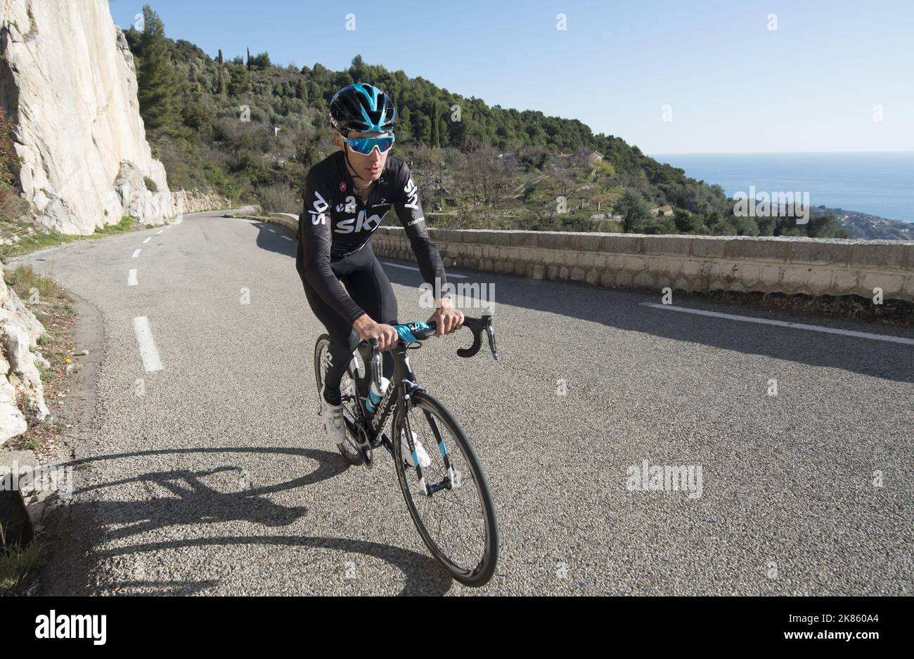 Sky Training Camp - Climbing the Col D'Eze - Italy's Diego Rosa Stock ...