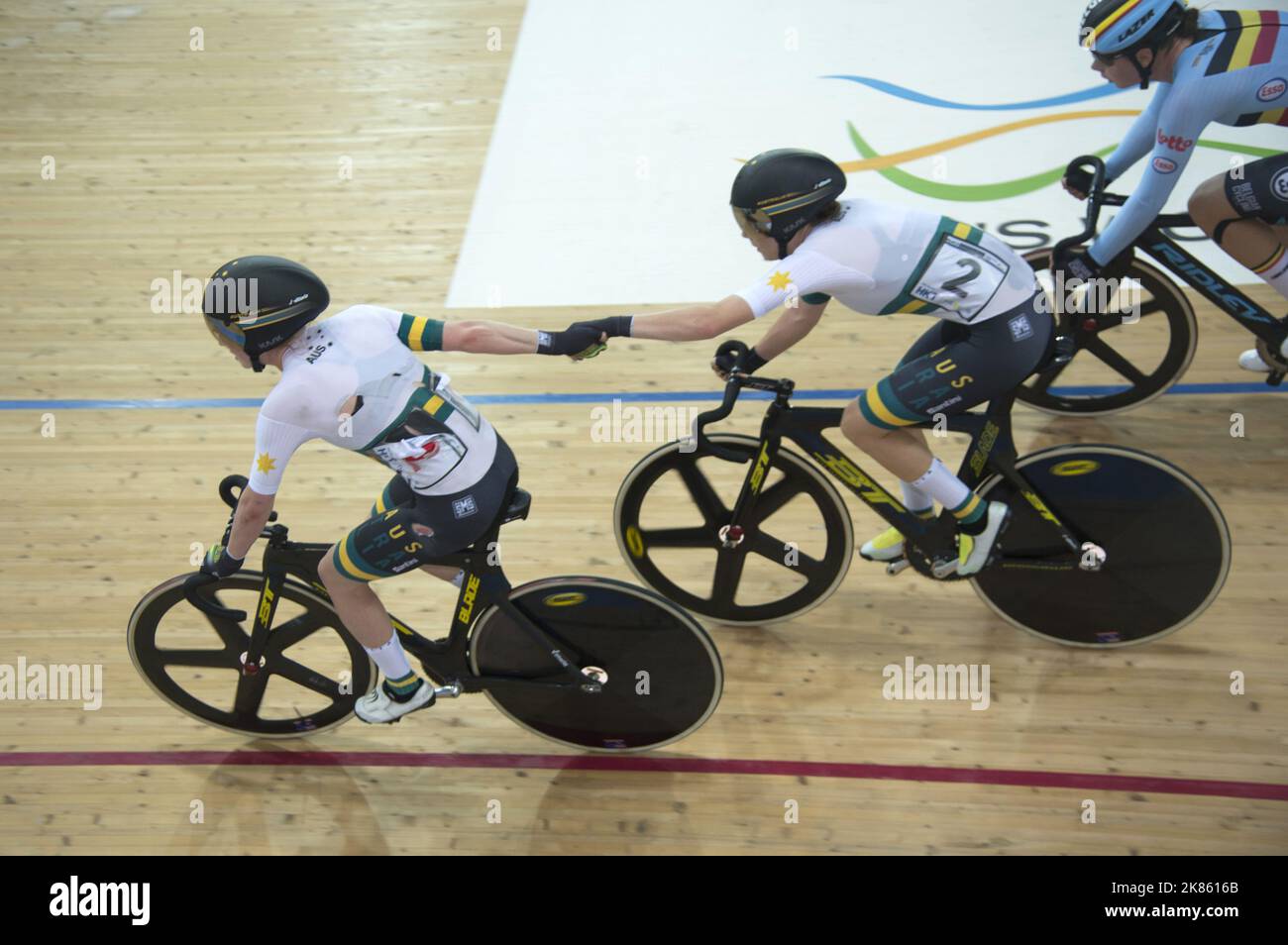 Australian women's madison team of Alex Manly and Amy Cure Stock Photo ...
