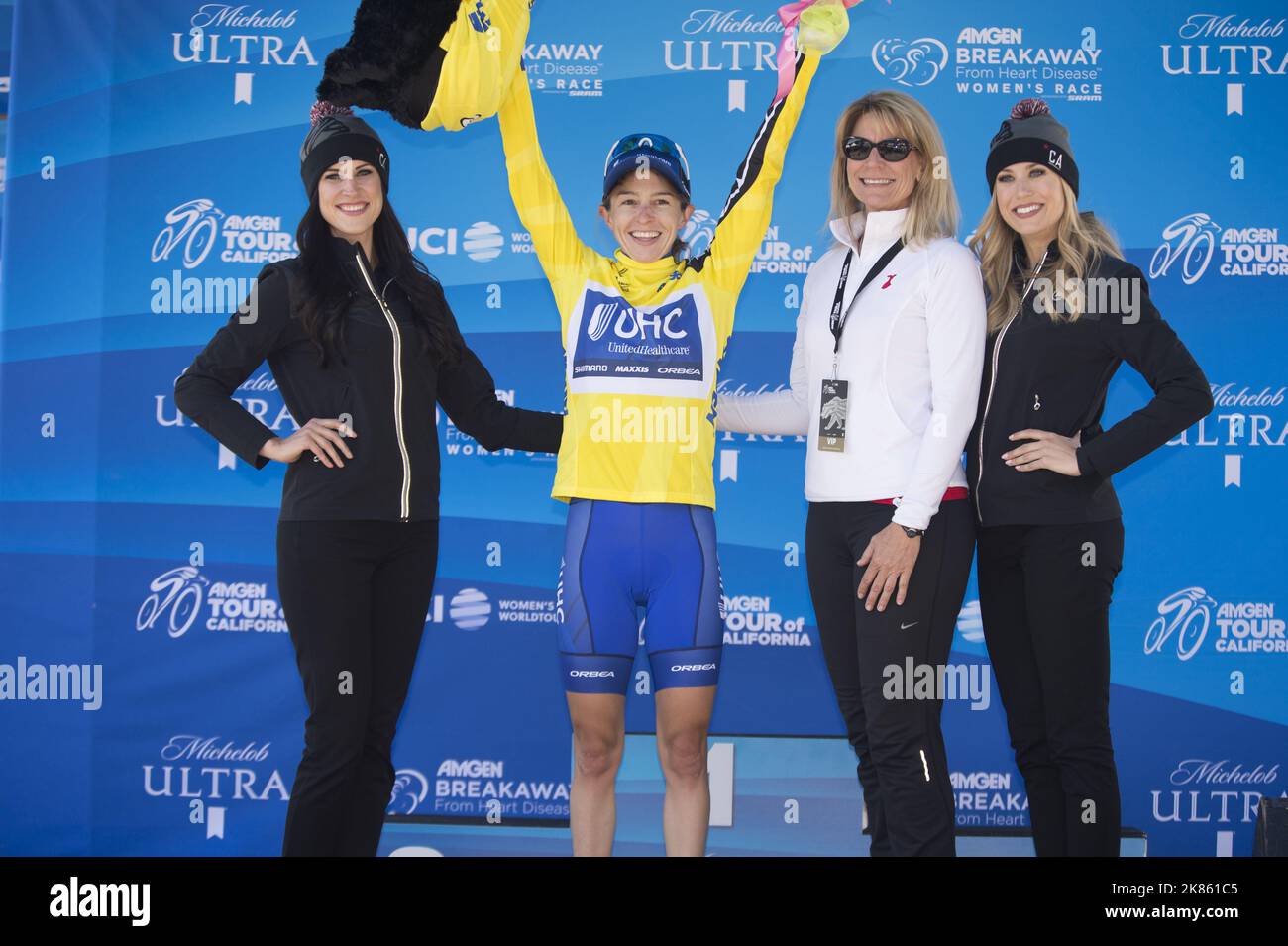 Katie Hall takes over the yellow jersey after her Stage 2 win., (Photo ...
