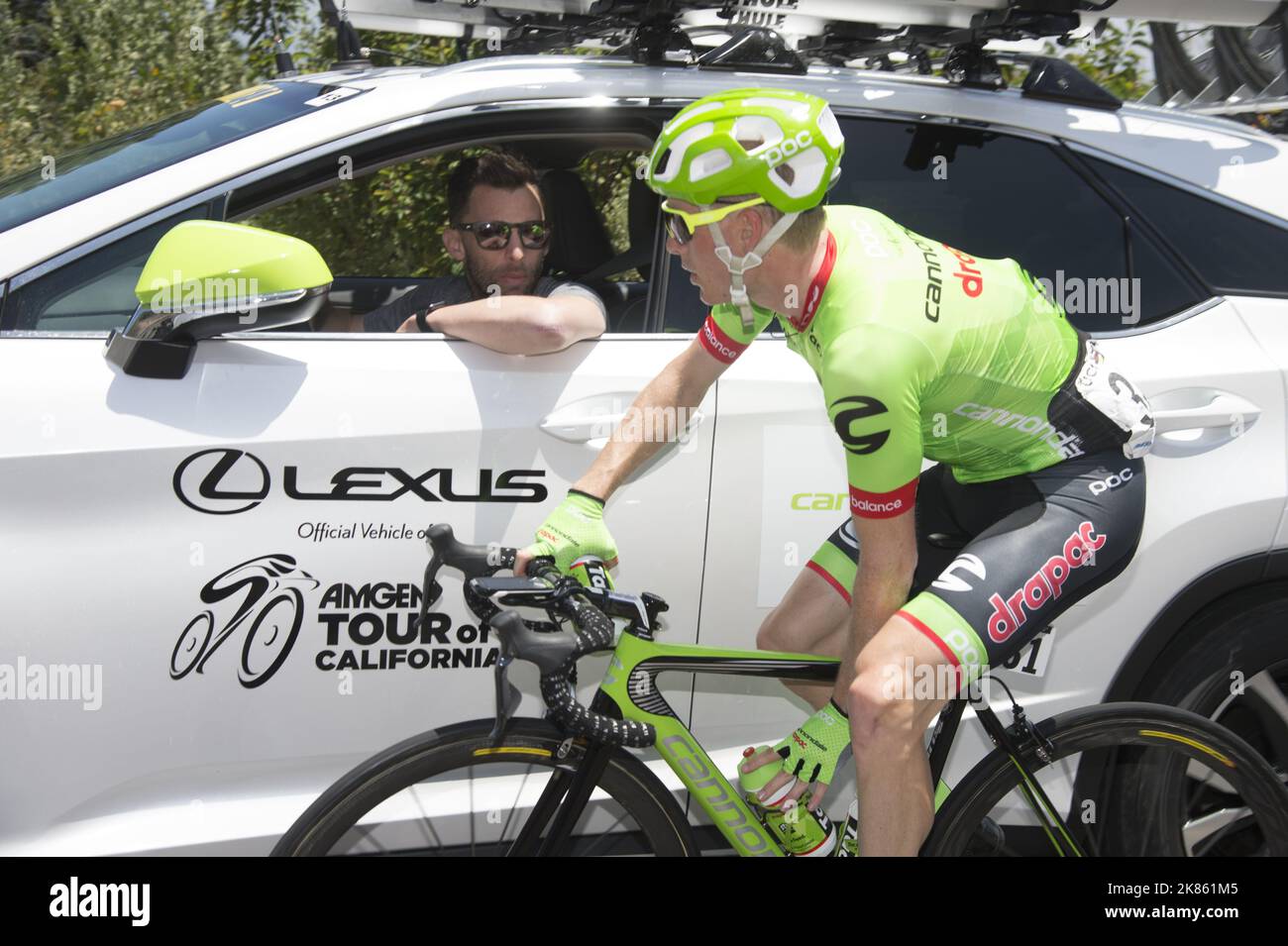 Andrew Talansky at the team car Stock Photo - Alamy