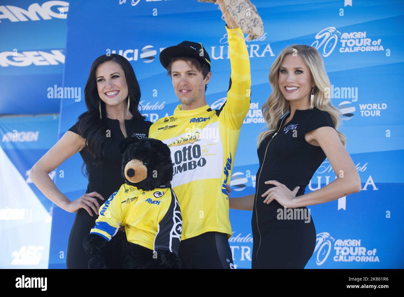 George Bennett in yellow jersey Stock Photo - Alamy