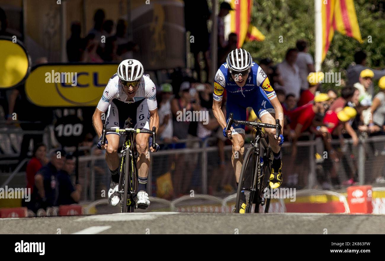 Ireland's Dan Martin, Quick Step Floors and Great Britian's Simon Yates ...