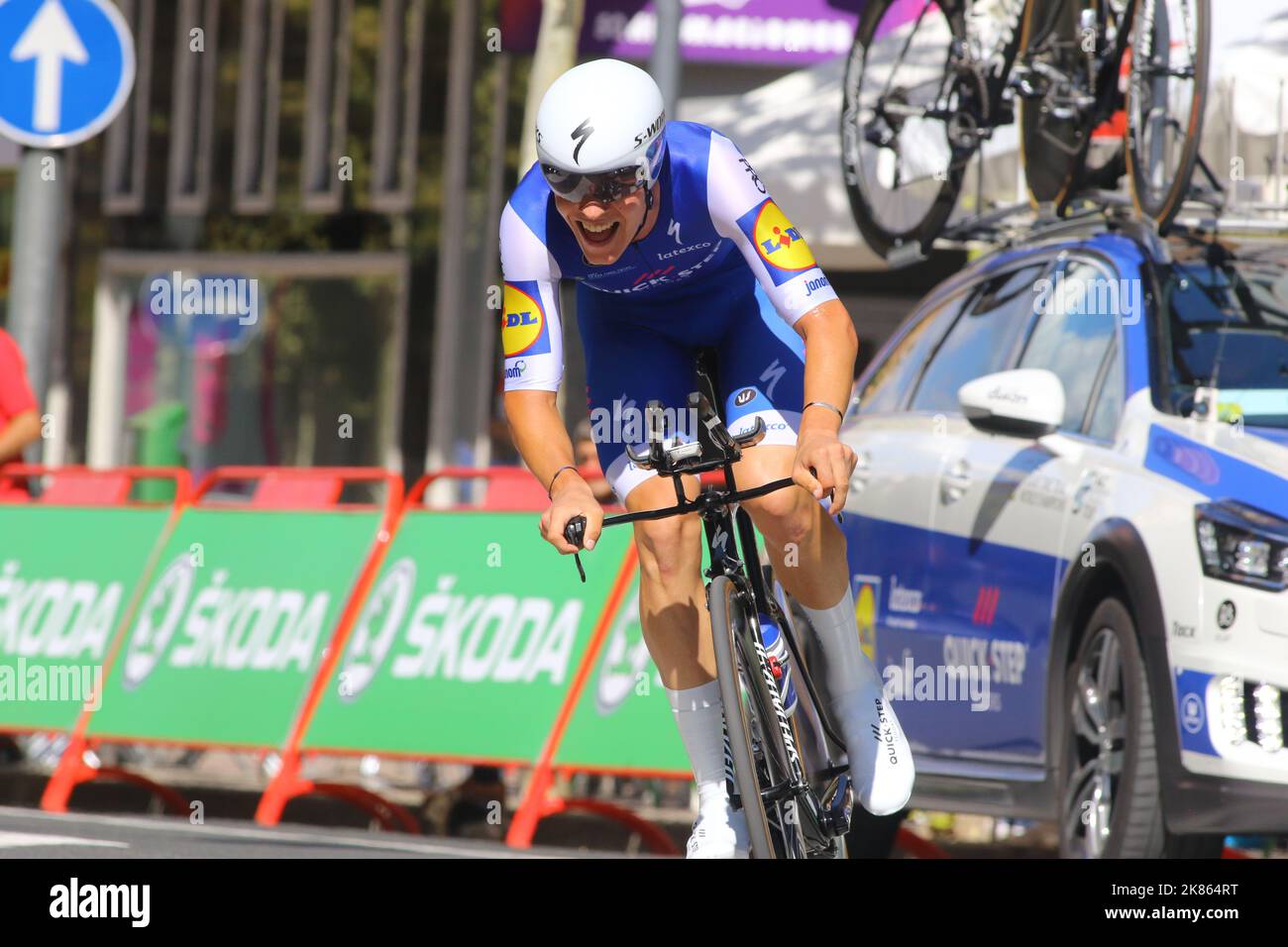 Bob Jungels Quick Step Luxembourg 9th on stage ITT set at Logro–o Stock ...