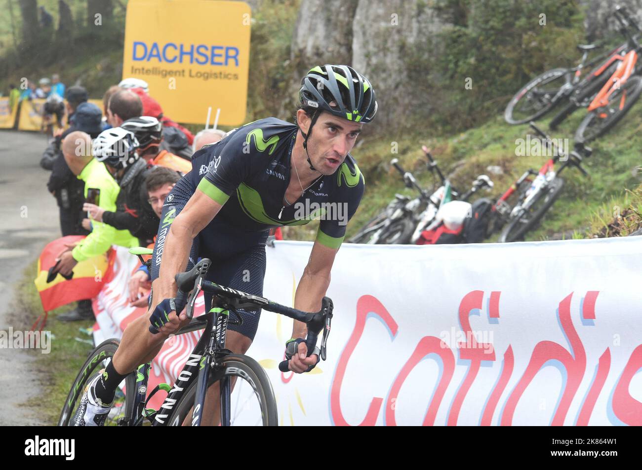 dani moreno spain movistar in Stage 17 from Villadiego - Los Machucos of the Tour of Spain 2017 ...