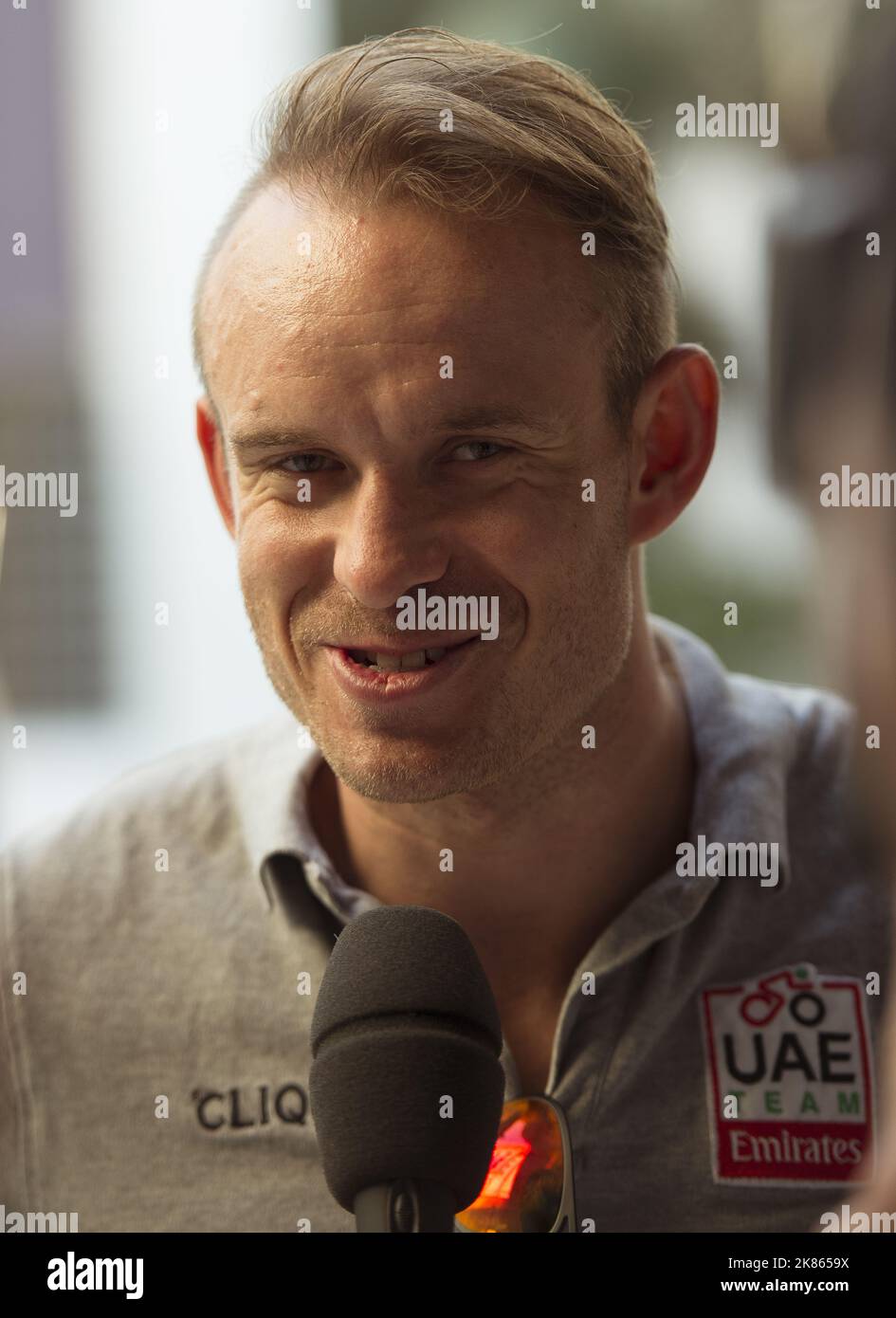 Norwegian rider Alexander Kristoff -Team UAE Emirates attends a press ...