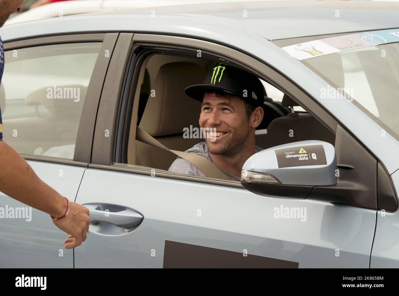 Great Britain's Mark Cavendish arrives at the start of the first stage ...