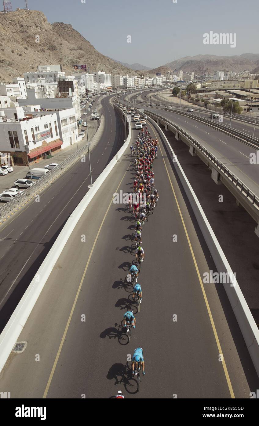 The peleton at the base of the Al Jabal Street (Bousher Al Amerat ...