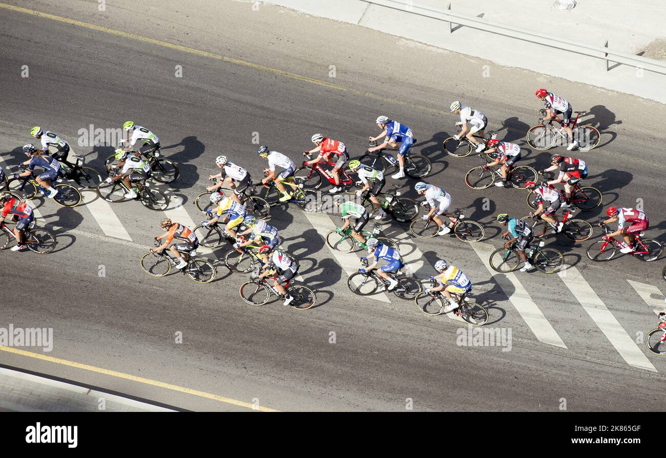 The peleton at the base of the Al Jabal Street (Bousher Al Amerat ...