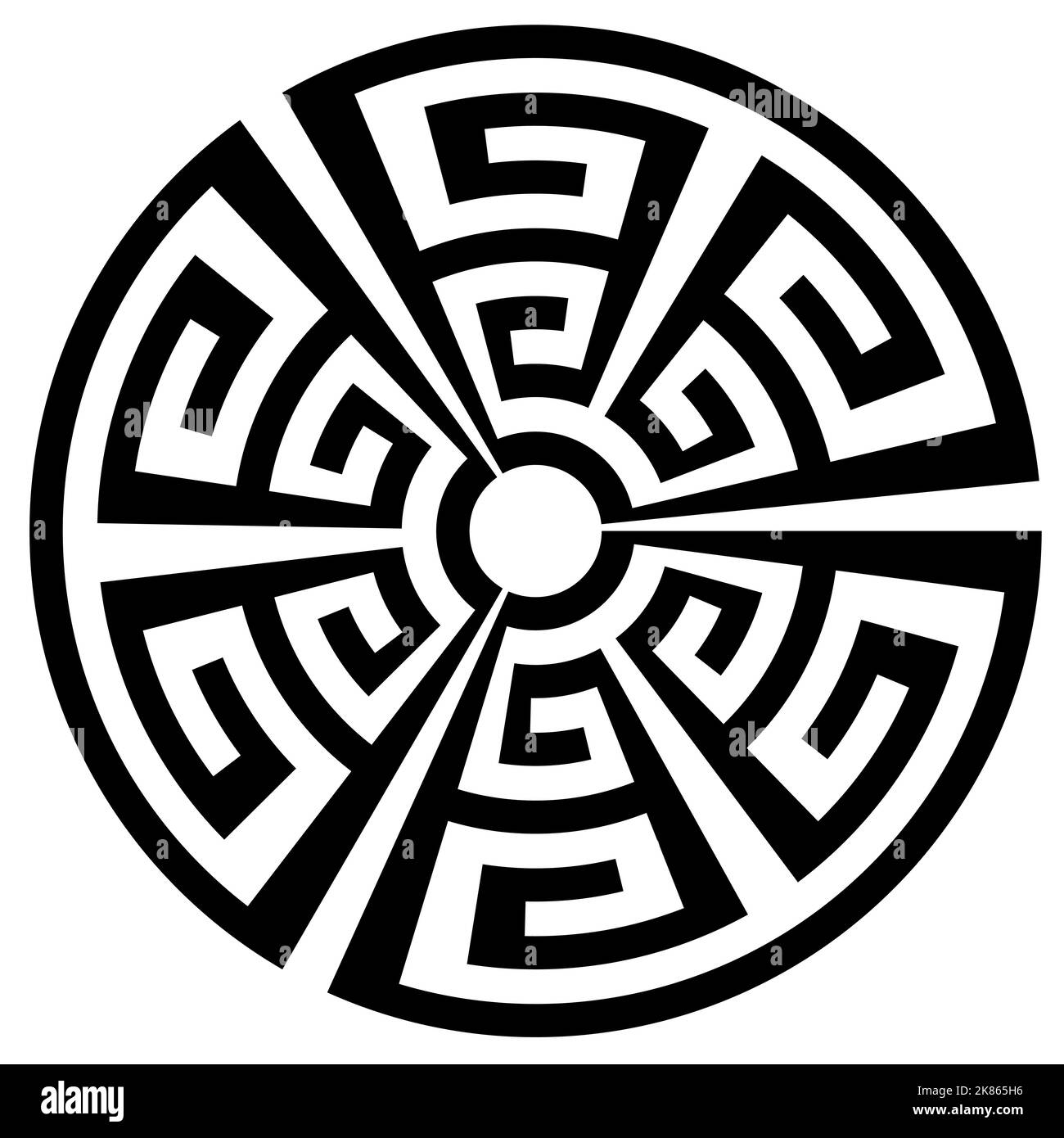 Ancient Greek key black symbol, round logo from Greece Stock Vector ...