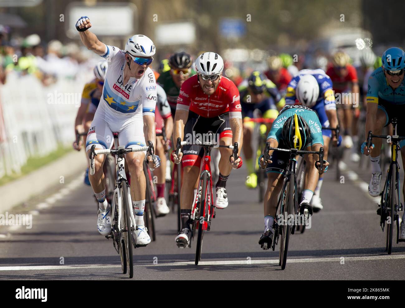 Norway's Alexander Kristoff for UAE Team Emirates wins the stage in a ...