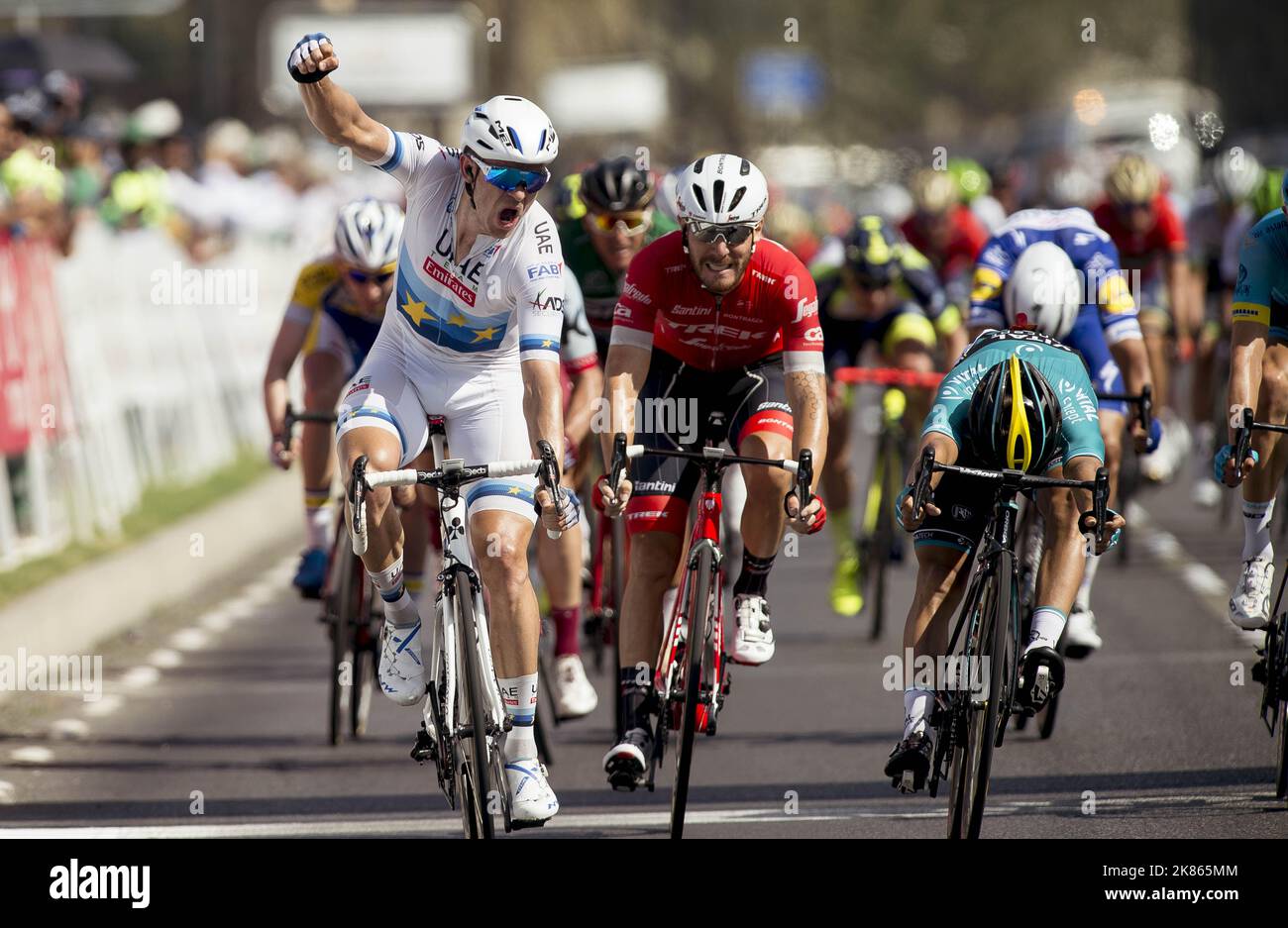 Norway's Alexander Kristoff for UAE Team Emirates wins the stage in a ...