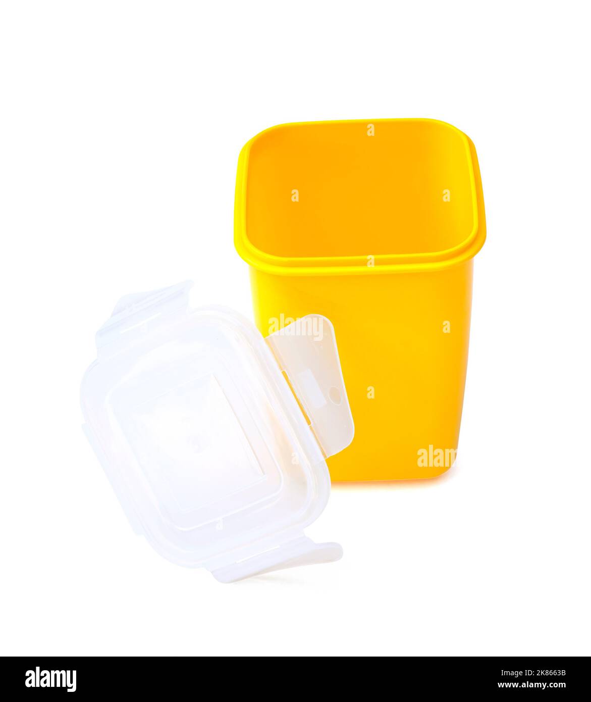 Plastic food container isolated on white background with clipping path ...