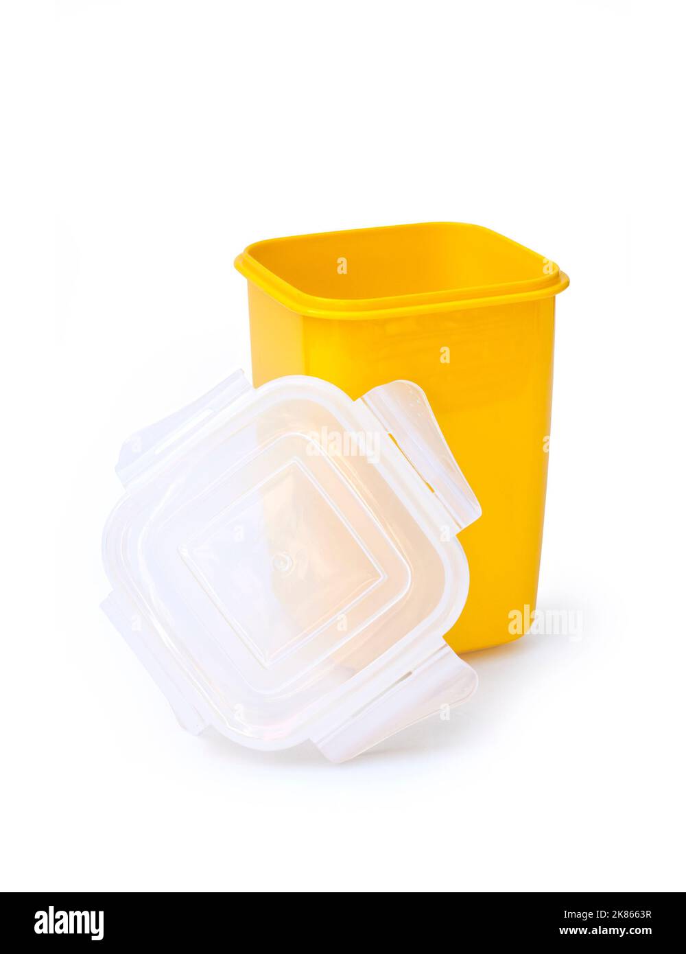 Plastic Food Container Isolated On White Background With Clipping Path
