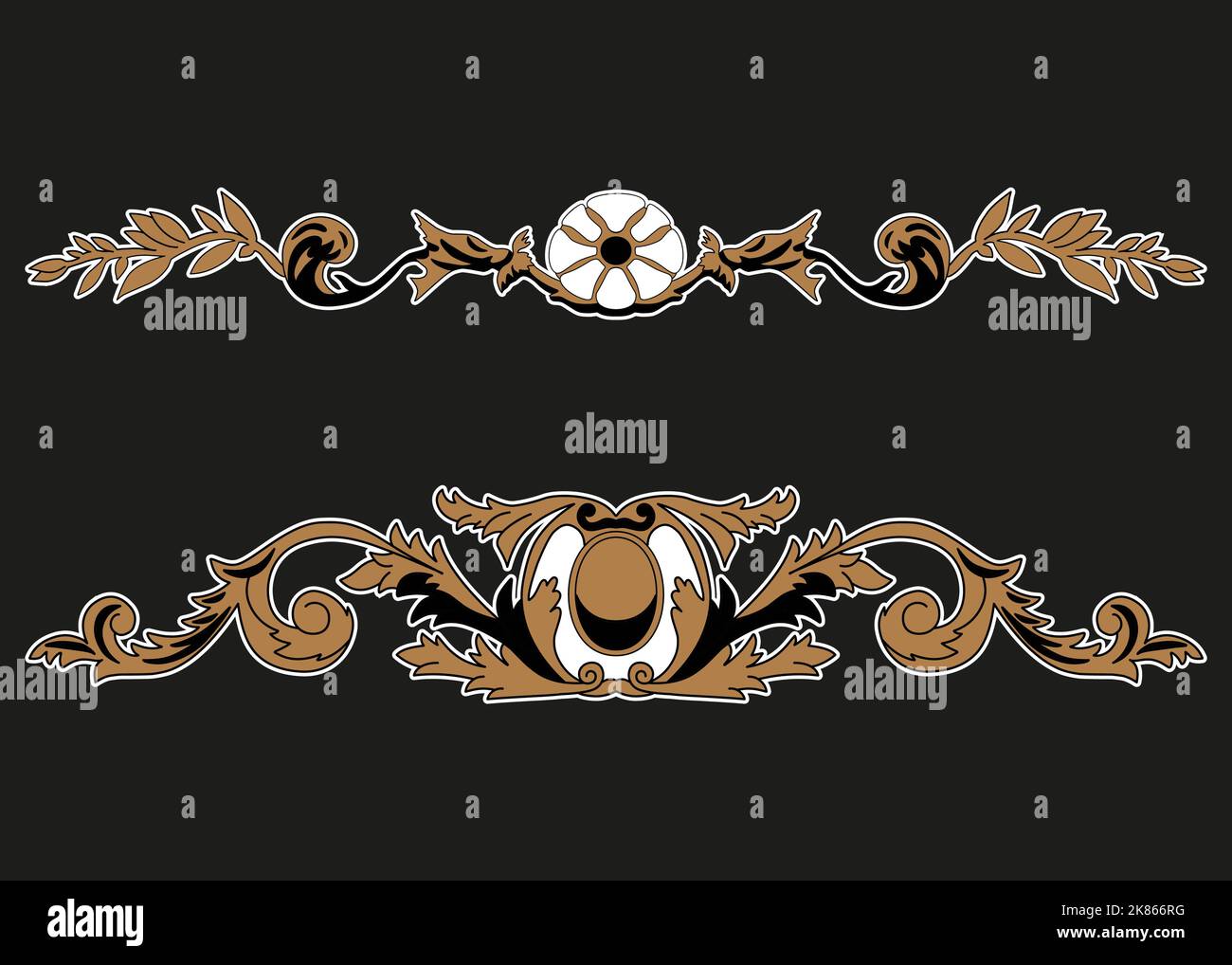 Greek decorative element flower, greek vector shape, stucco decoration ...