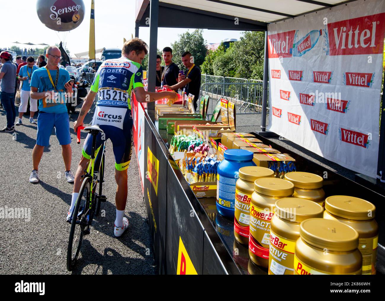 Yoann OFFREDO (Wanty Group Gobert) fuels up for the upcoming stage ...