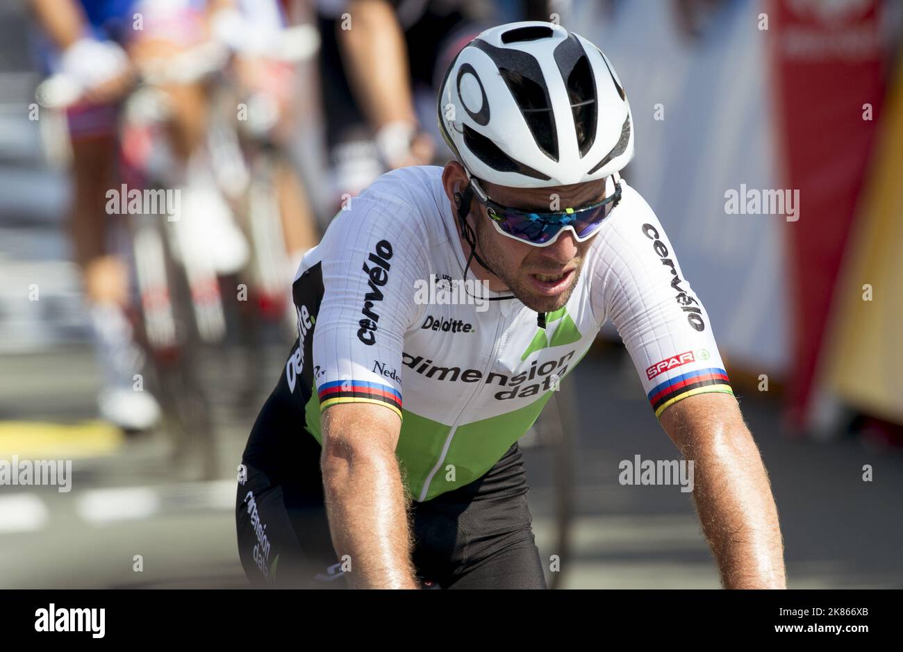 Mark Cavendish of team Dimension Data crosses the finish line in 35th ...