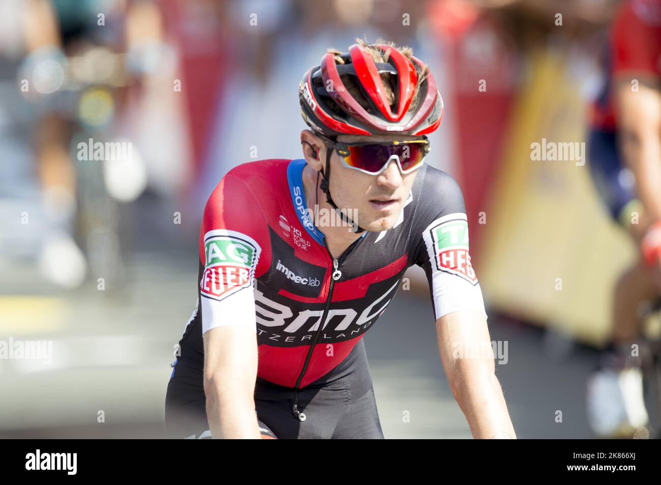 USA's Teejay Van Garderen of team BMC crosses the finish line Stock ...