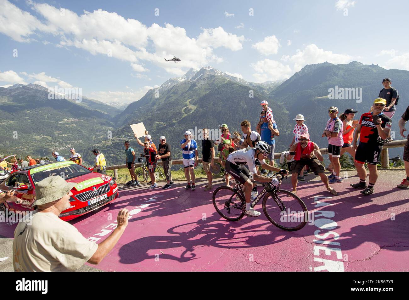 Egan Arley Bernal Gomez for team Sky climbing the final kms of La ...