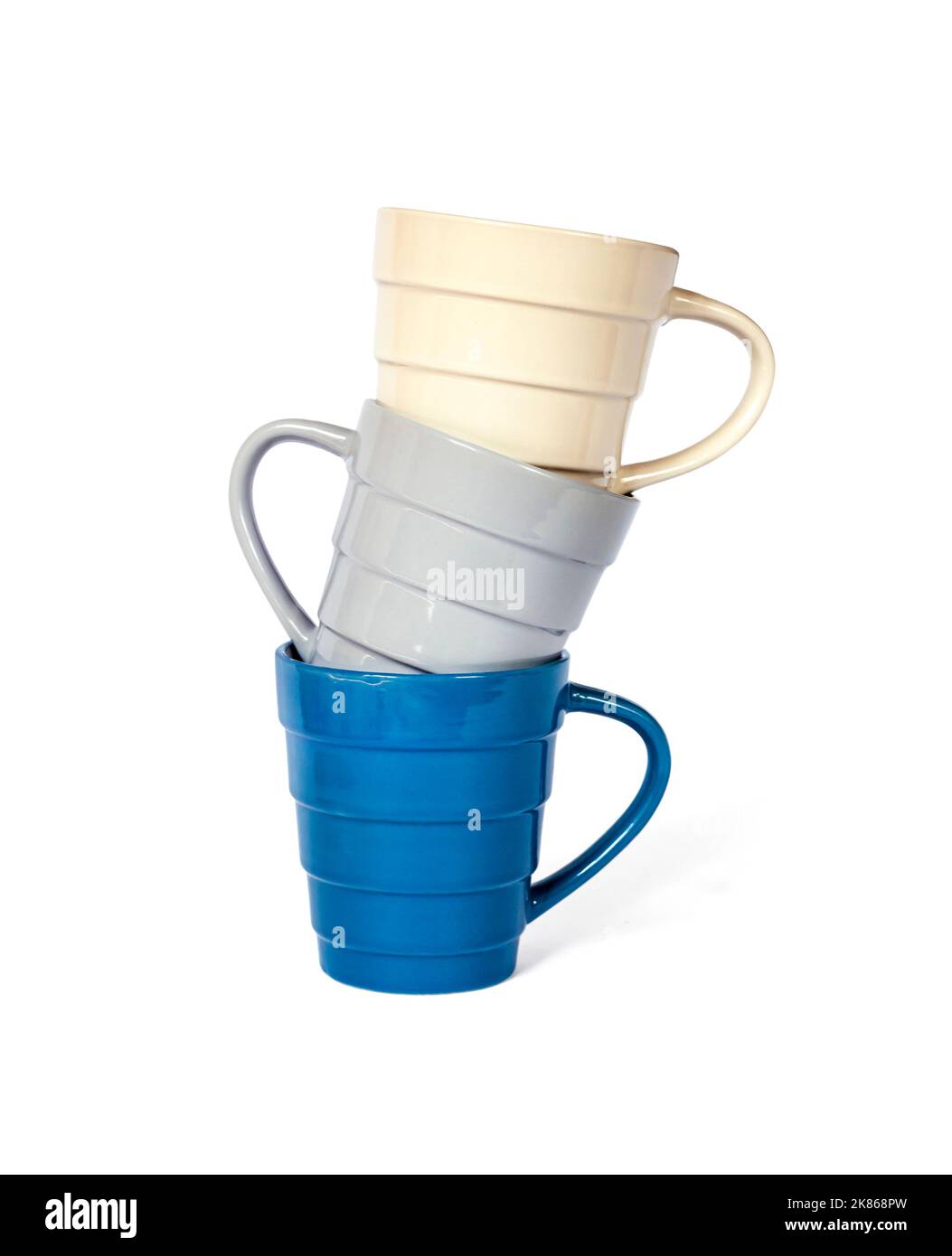 Three mugs isolated on white background with clipping path Stock Photo ...