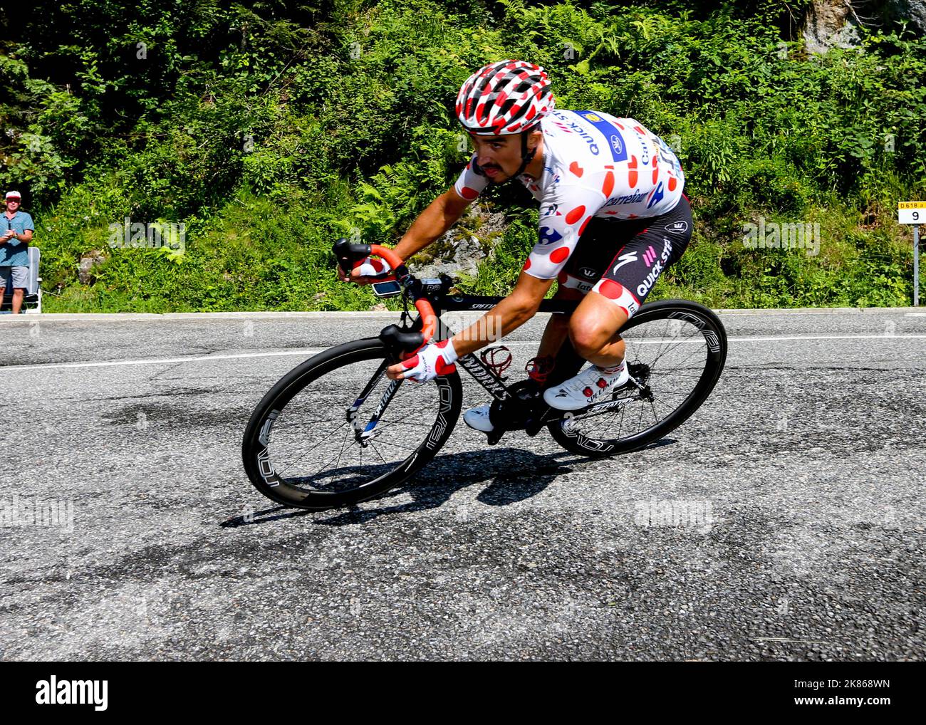 Julian Alaphilippe (Quick-step Floors) decending off the Col de ...