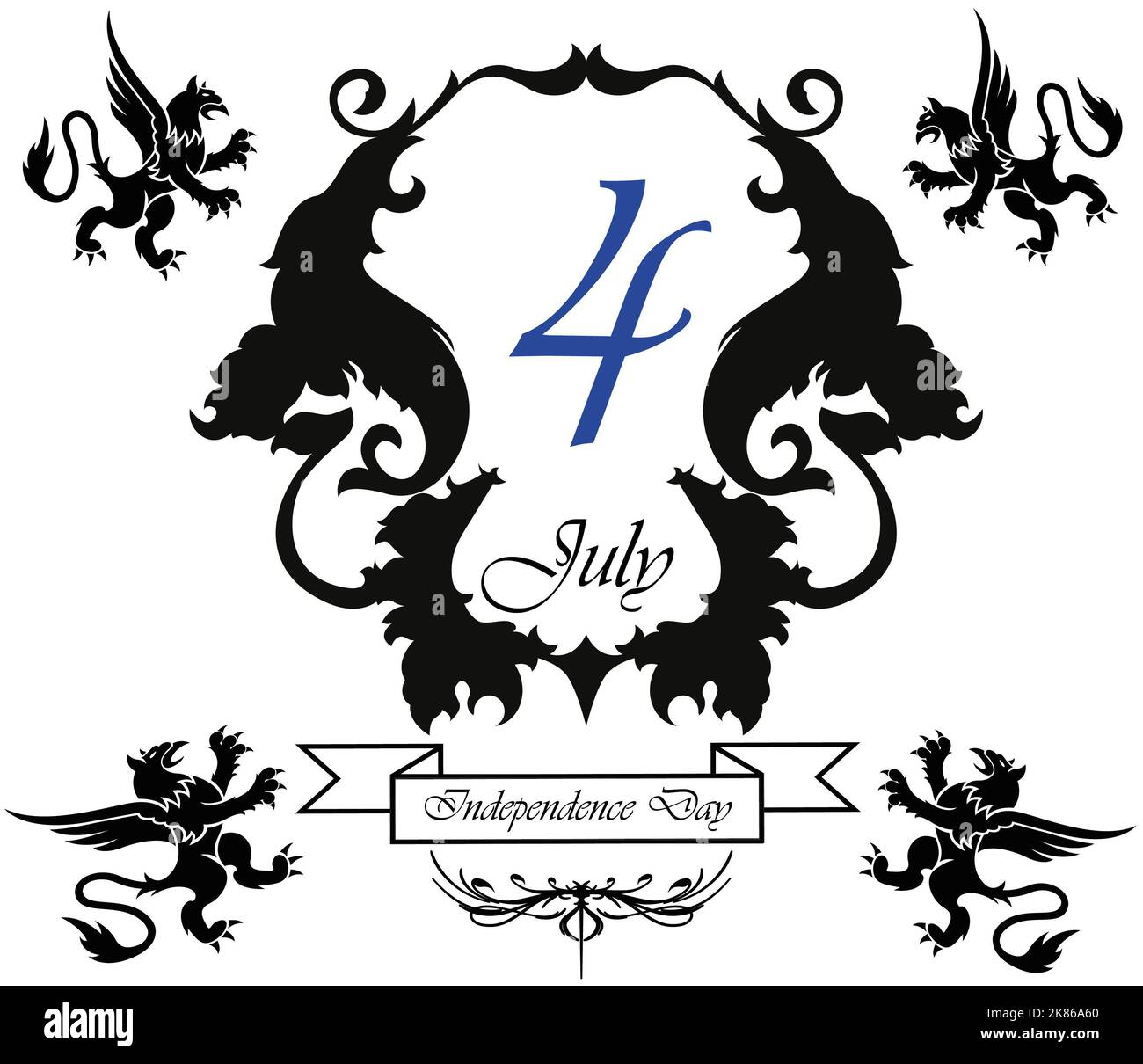 USA Independence Day greeting card Stock Photo - Alamy