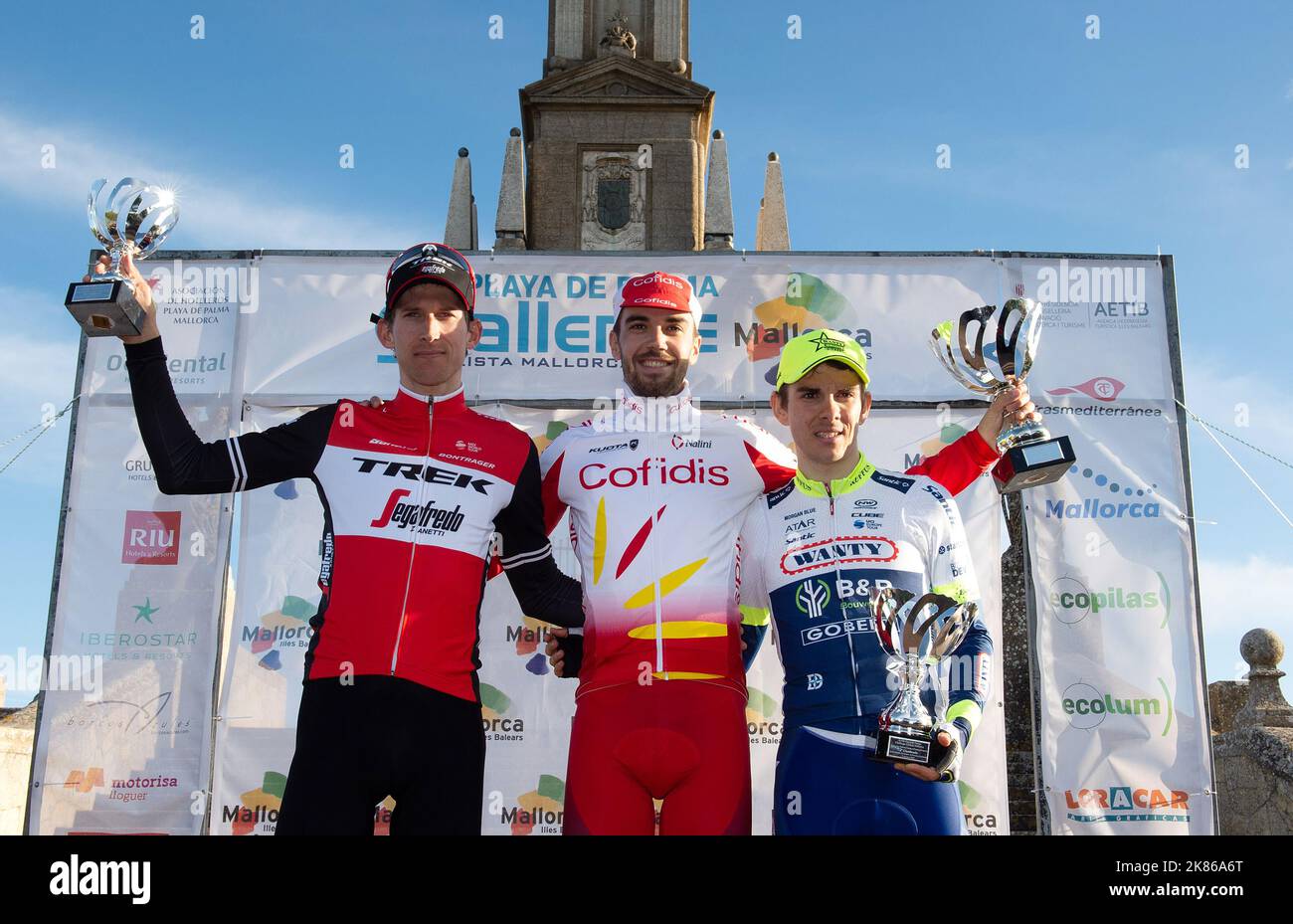 Jesus Herrada (centre) Guillaume Martin (centre left) second place and ...