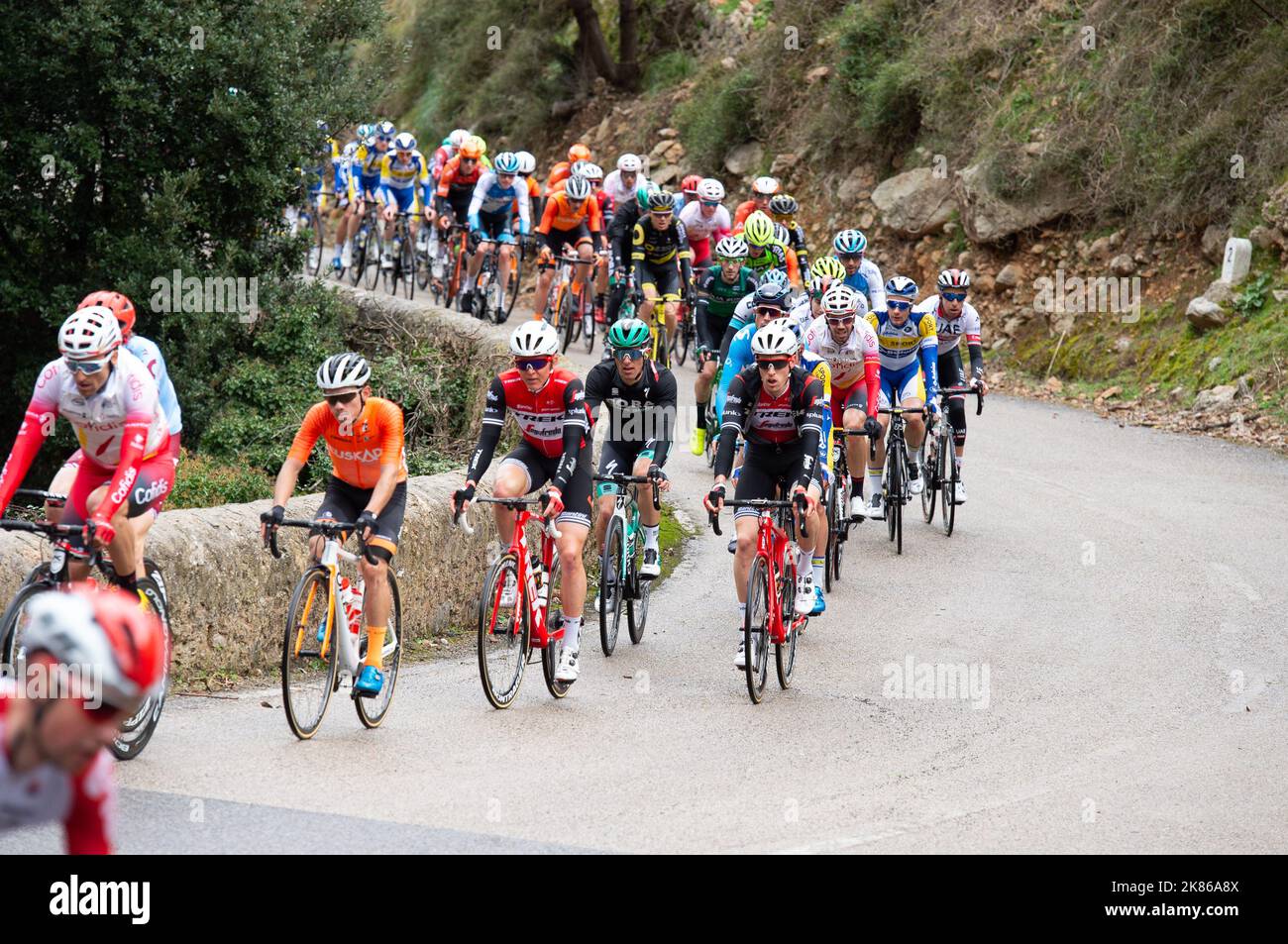The race begins with a climb of the Col de Soller giving chase Stock ...