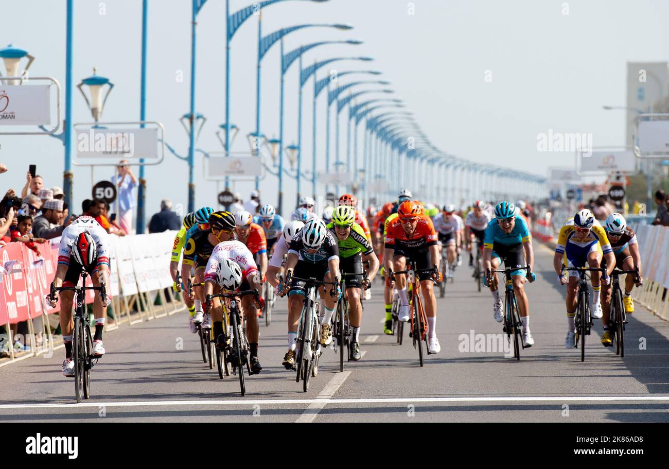Alexander Kristoff of team UAE Emirates wins the stage in a sprint ...
