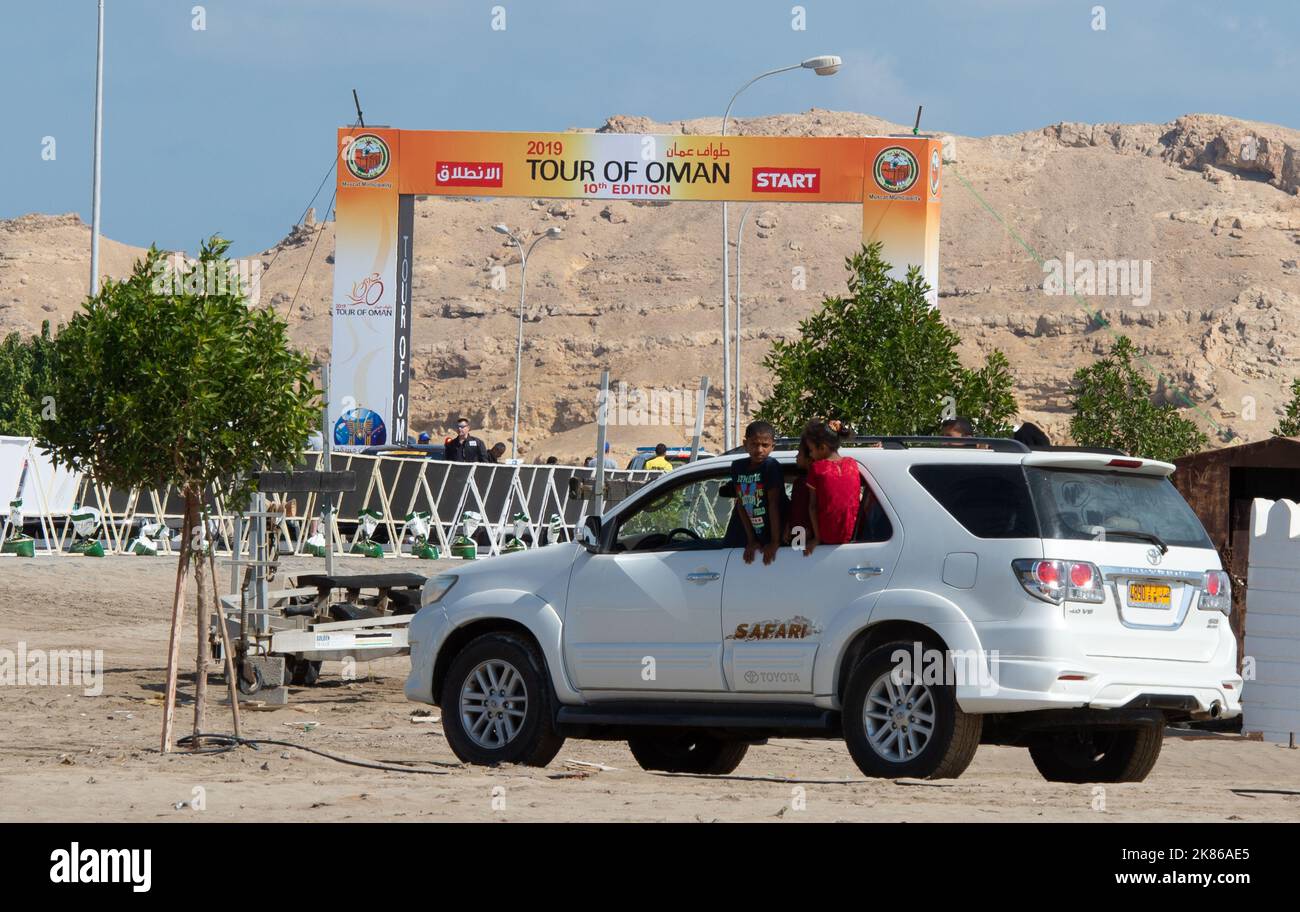 Tour of Oman Stage 1, Al Sawadi Beach to Suhar Corniche. The start of ...