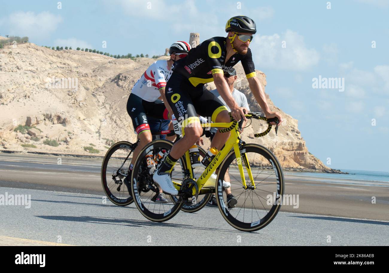 Tour of Oman Stage 1, Al Sawadi Beach to Suhar Corniche. Adrien Petit team Direct Energie at the ...