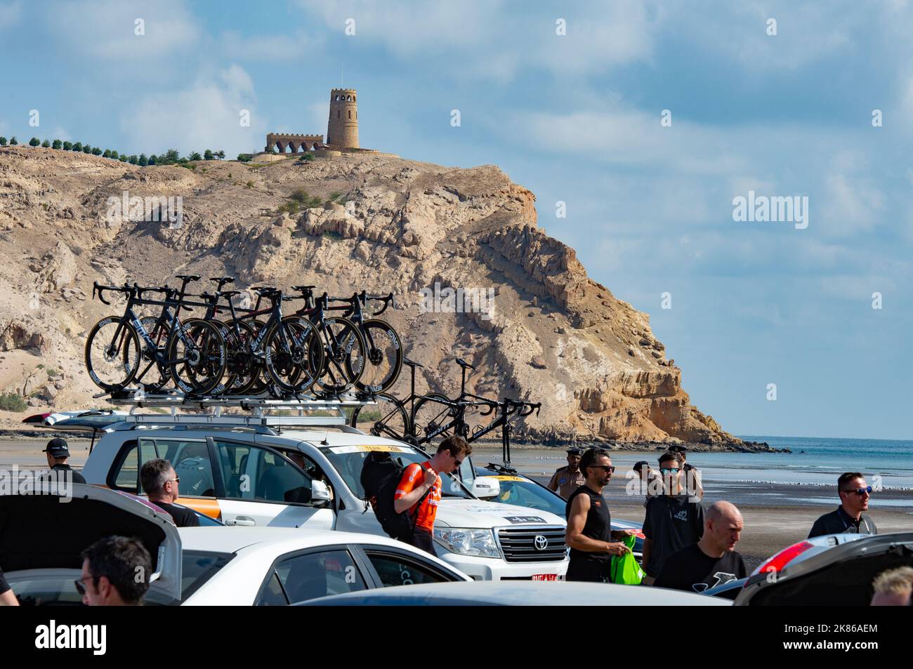 Tour of Oman Stage 1, Al Sawadi Beach to Suhar Corniche Stock Photo - Alamy