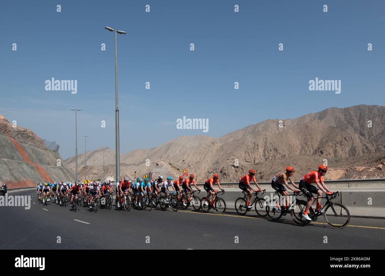 Tour of Oman Stage 2 - The Royal Cavalry of Oman to Al Bustan. Climbing ...