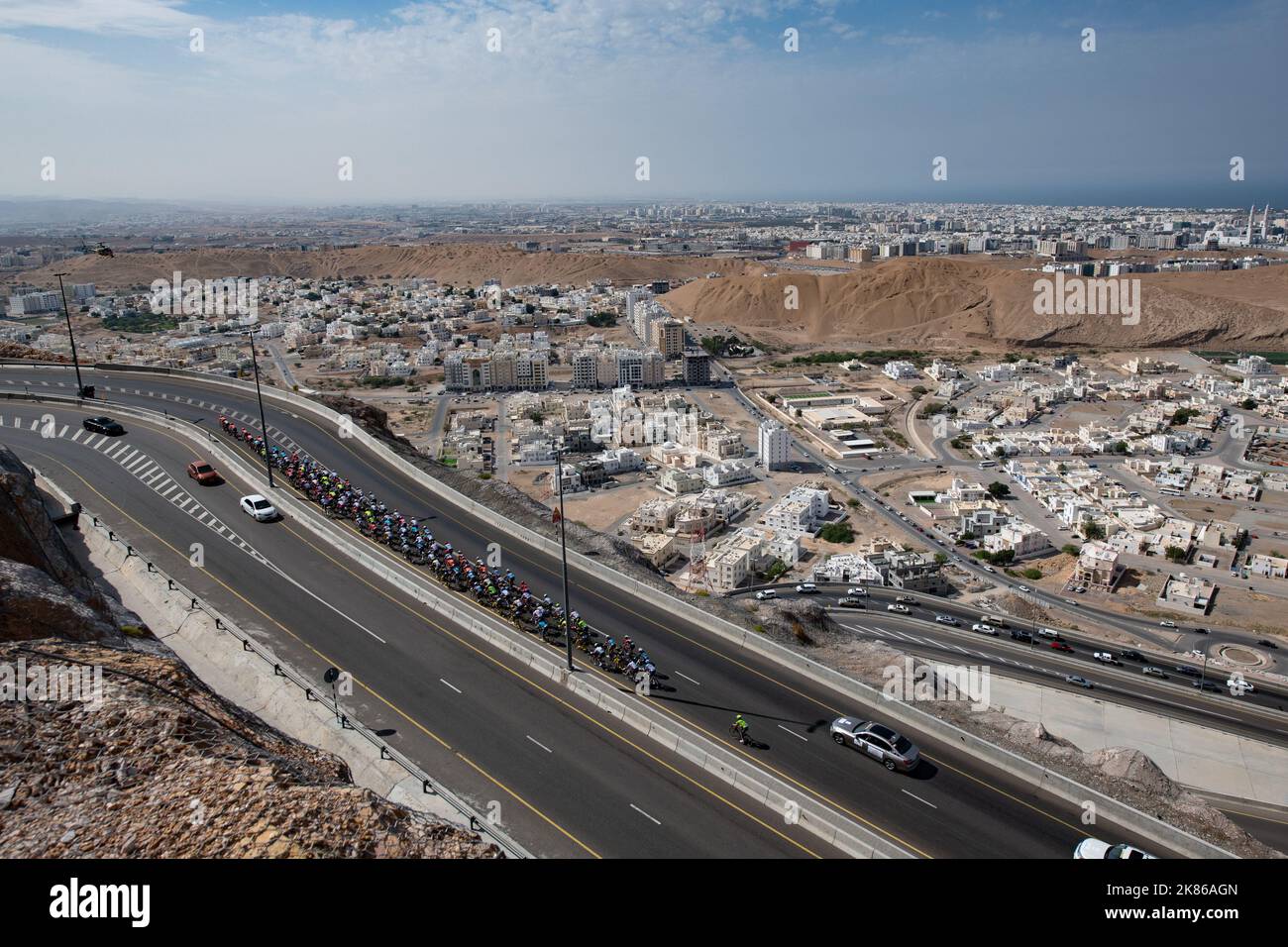 Tour of Oman Stage 2 - The Royal Cavalry of Oman to Al Bustan. Climbing ...