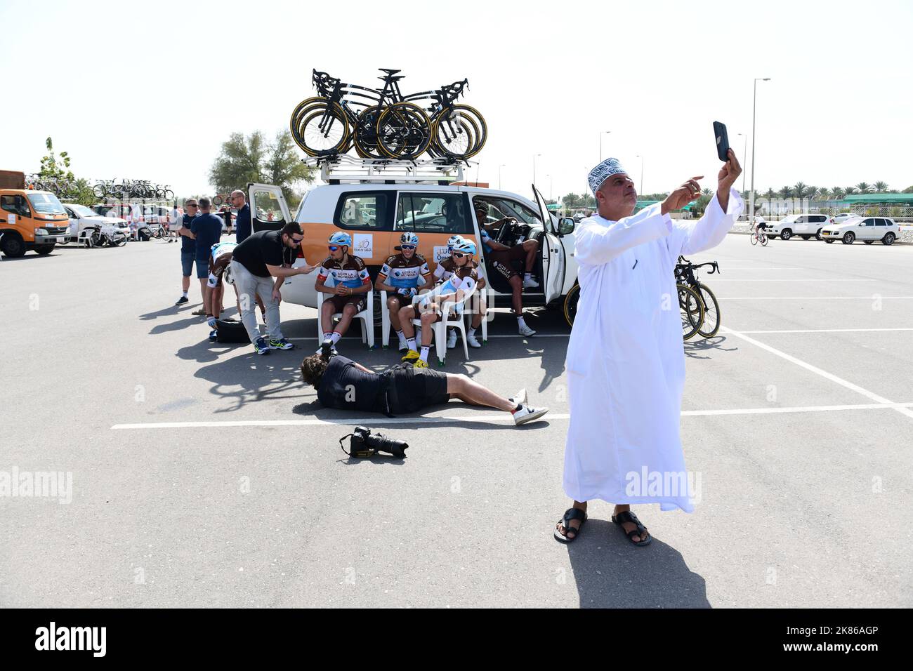 Tour of Oman Stage 2 - The Royal Cavalry of Oman to Al Bustan. The AG2R ...