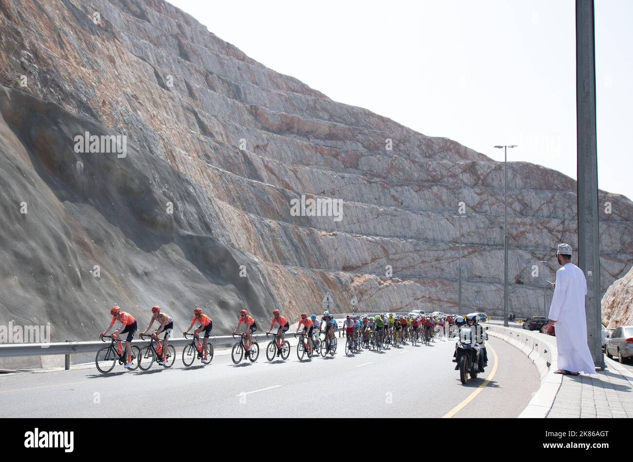 Tour of Oman Stage 2 - The Royal Cavalry of Oman to Al Bustan. Climbing ...
