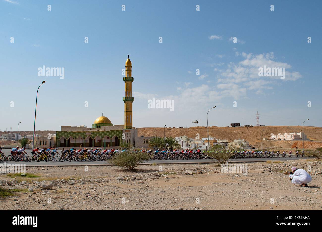 Tour of Oman Stage 2 - The Royal Cavalry of Oman to Al Bustan. Passing ...