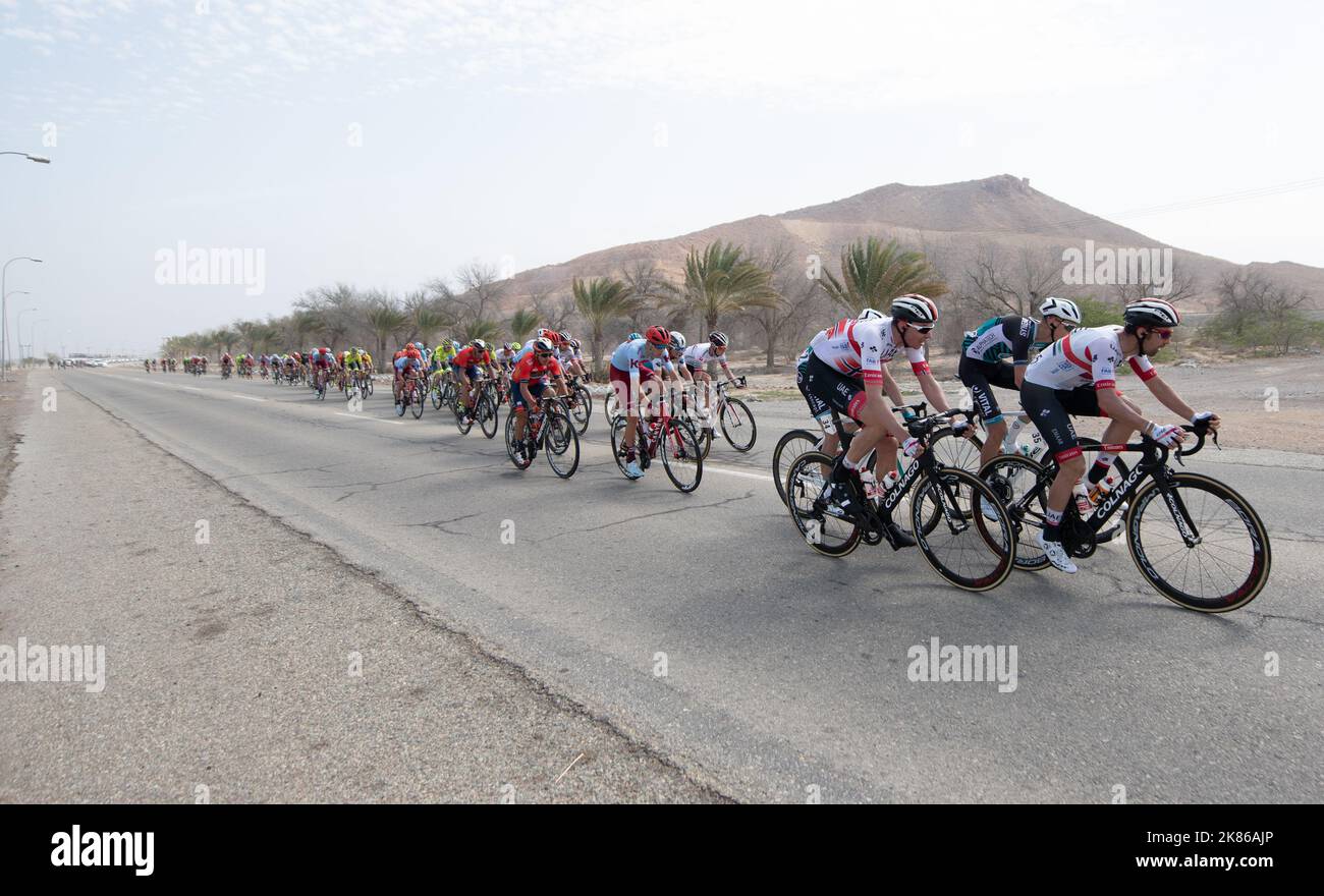 Team UAE Emirates rider Marco Macato and team mate Vegard Stake laengen ...