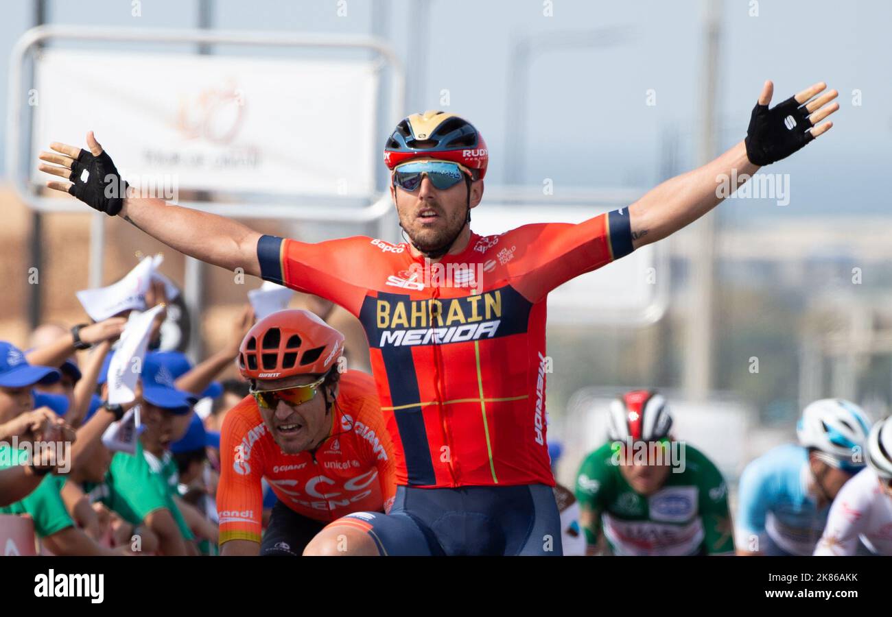 Sonny Colbrelli Bahrain Merida wins the stage in a sprint finish ...
