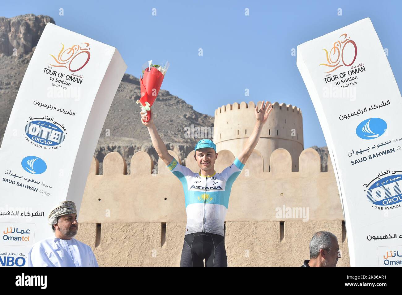 Alexey Lutsenko, team Astana, celebrates winning the stage Stock Photo ...